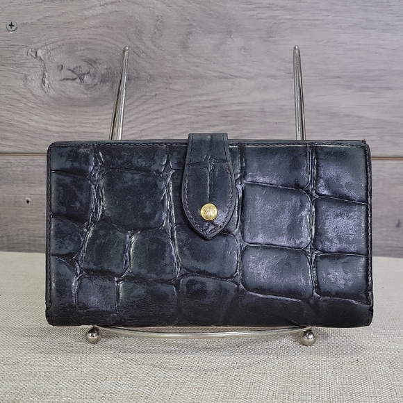 Bags | Mulberry Congo Croc Embossed Brown Leather Wallet Clutch Purse ...